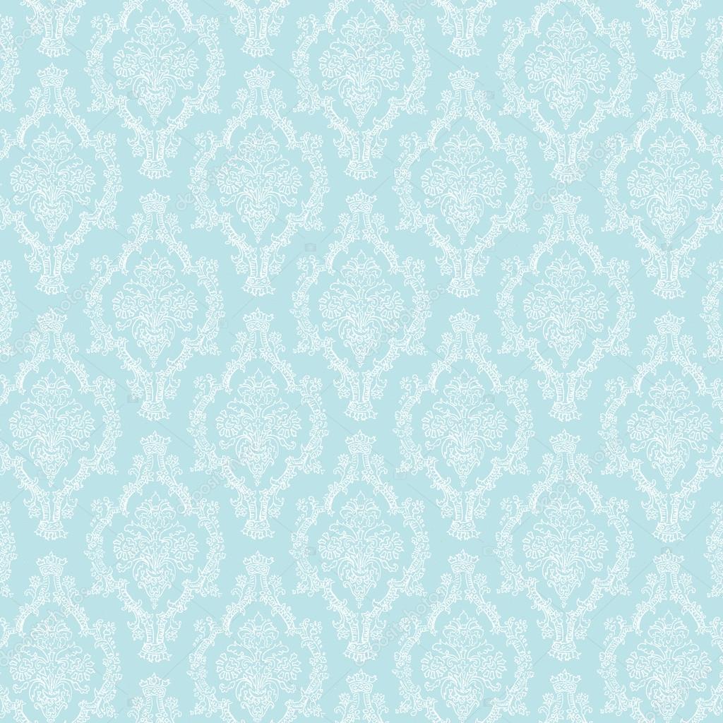 Seamless Pastel Blue & White Damask ⬇ Stock Photo, Image by ...