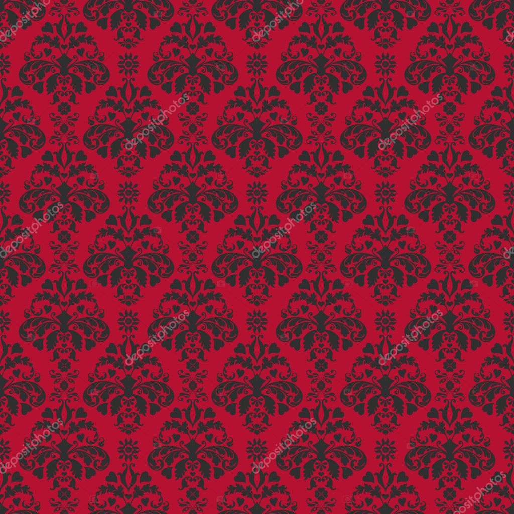 Red And Black Damask Pattern
