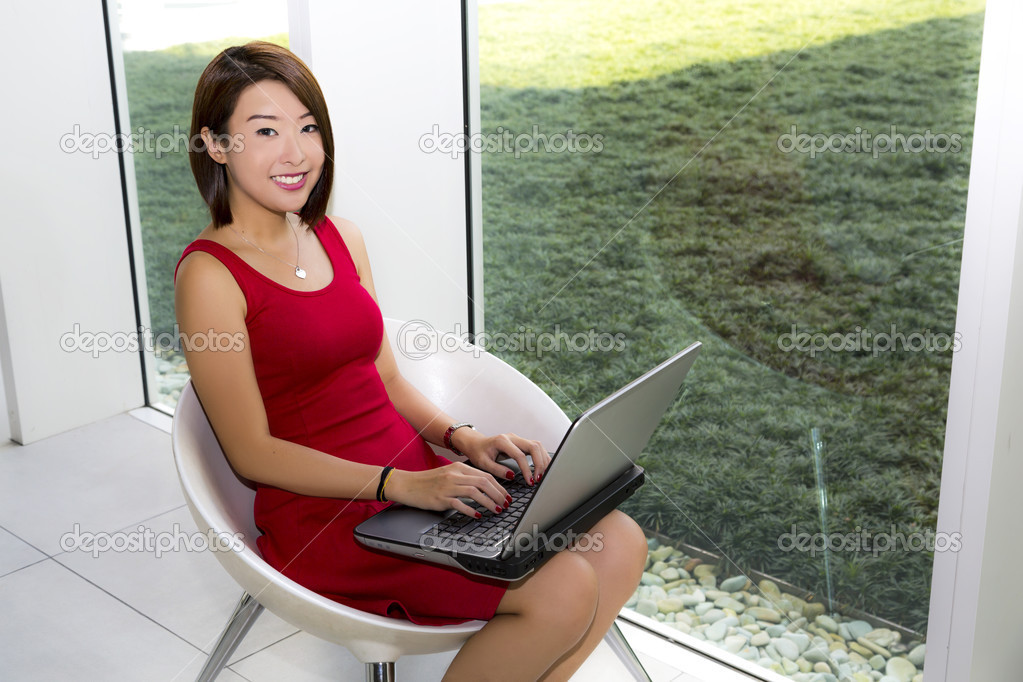 Lady with laptop Stock Photo by ©lteck 26967323