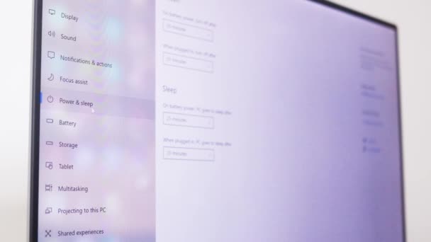 Checking Different Computer Settings Laptop Power Options — Video de ...