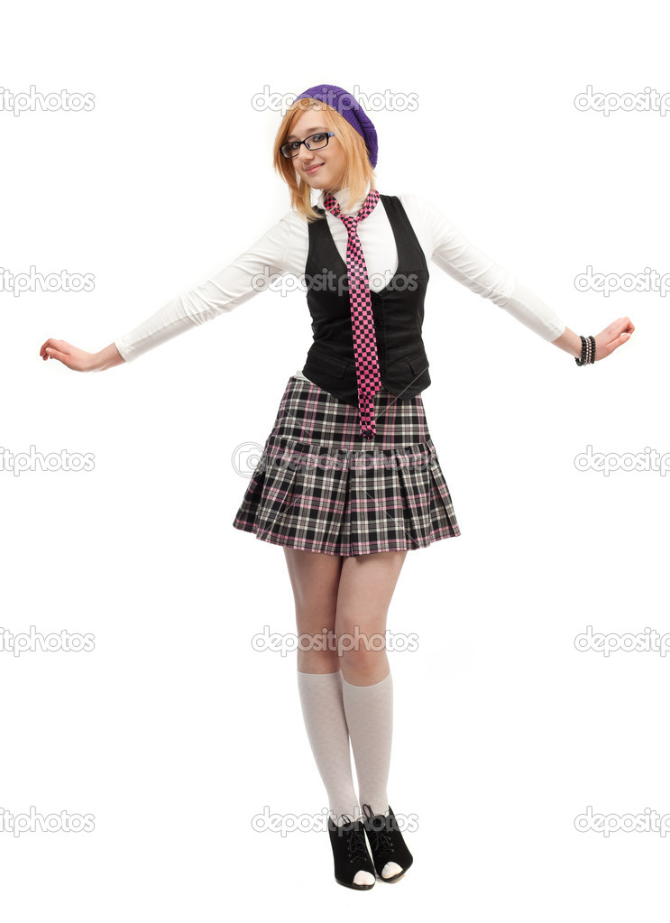 A girl standing on a white background Stock Photo by ©Oshepkov1962 19561327