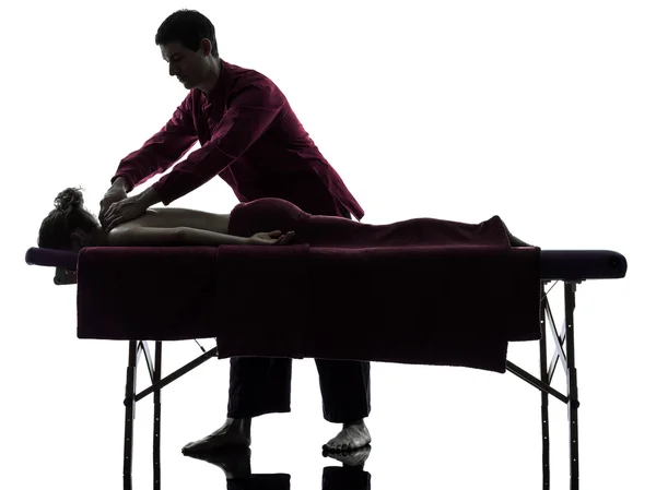 Back massage therapy with chair silhouette — Stock Photo © STYLEPICS ...