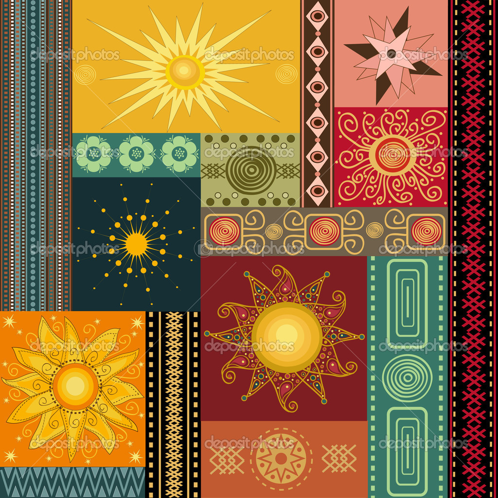 Collage painting with sun Stock Vector Image by ©rodicabruma #12248468