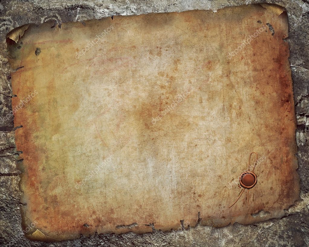 Antique paper scroll on the wall — Stock Photo © natamc #13895641