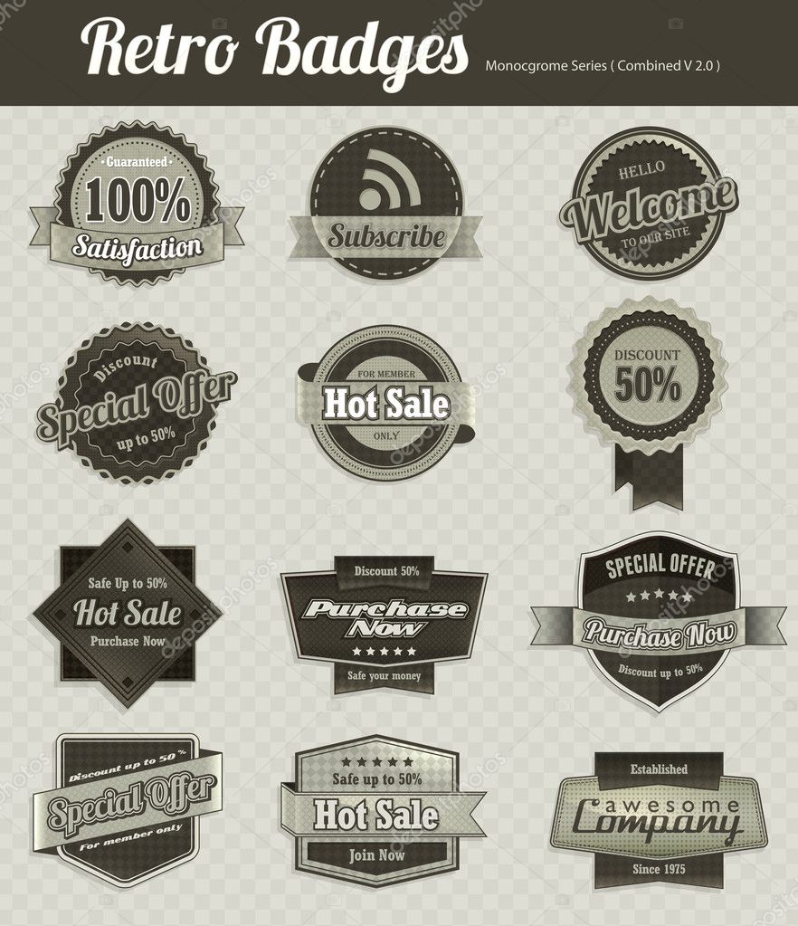 Retro Badges Stock Vector by ©dewanara 15308779