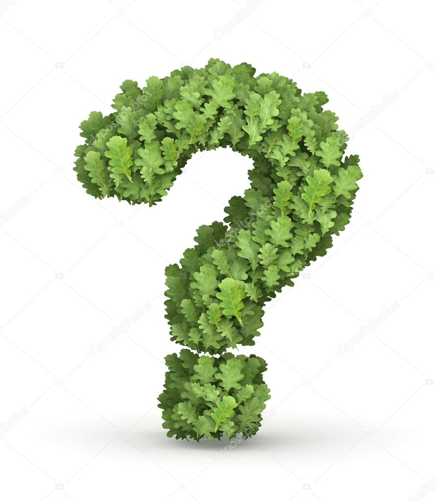 Question mark from green leaves — Stock Photo © iunewind #20132409