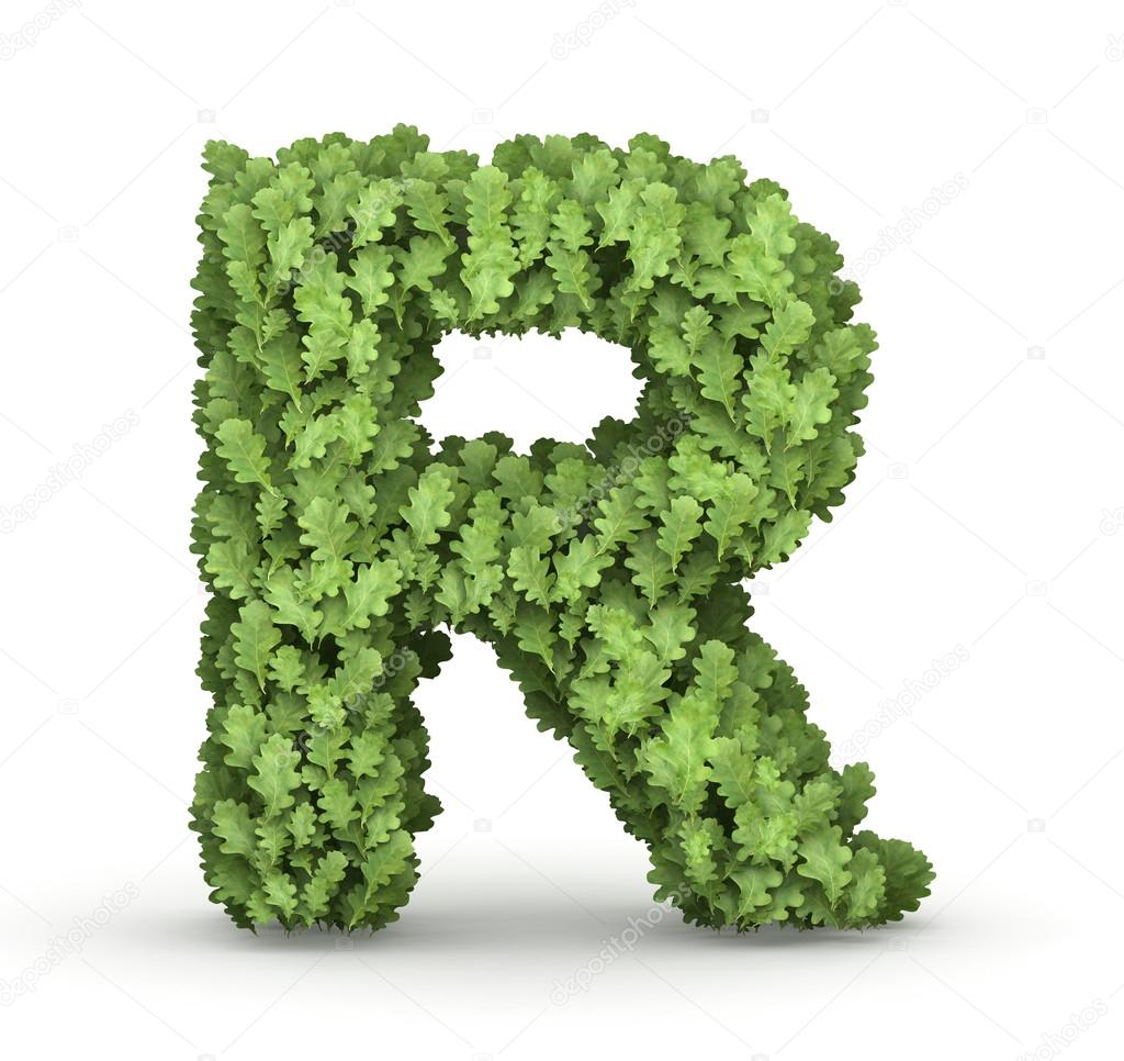 Letter R from green leaves Stock Photo by ©iunewind 20132433