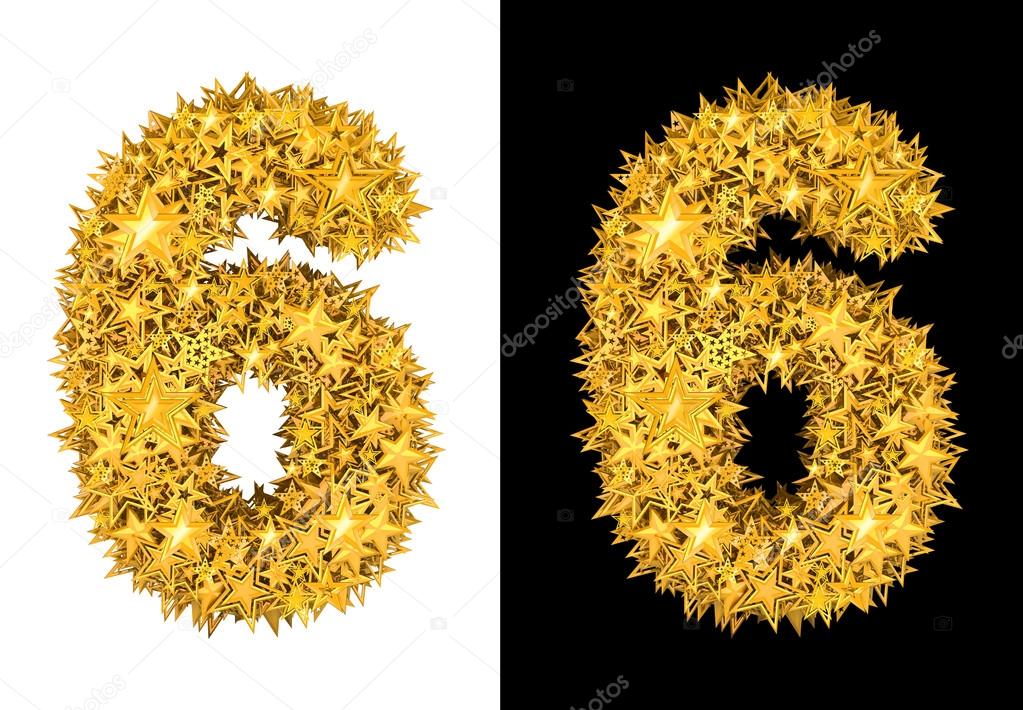 Gold shiny stars number 6 Stock Photo by ©iunewind 20947229