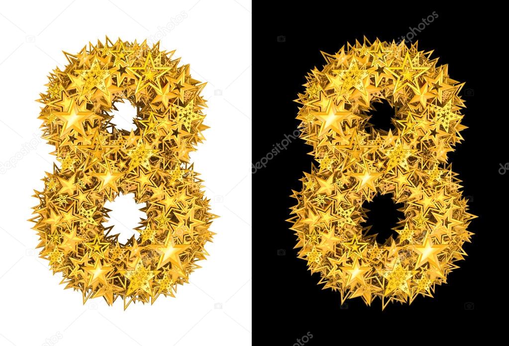 Gold shiny stars number 8 Stock Photo by ©iunewind 20947793