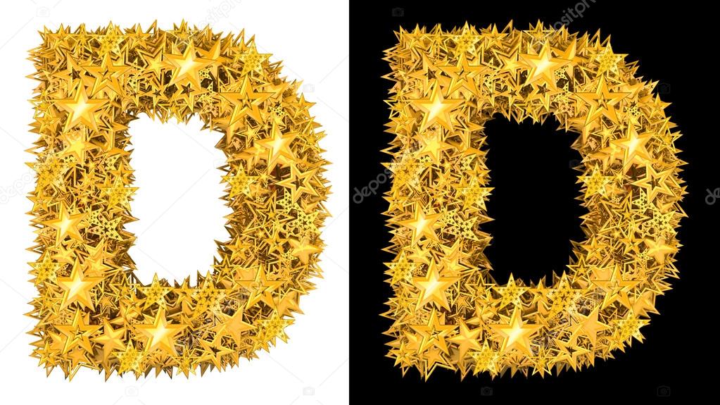 Gold shiny stars letter D Stock Photo by ©iunewind 20950033