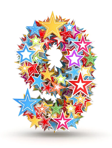 Number 6, from bright colored holiday stars staked Stock Photo by ...