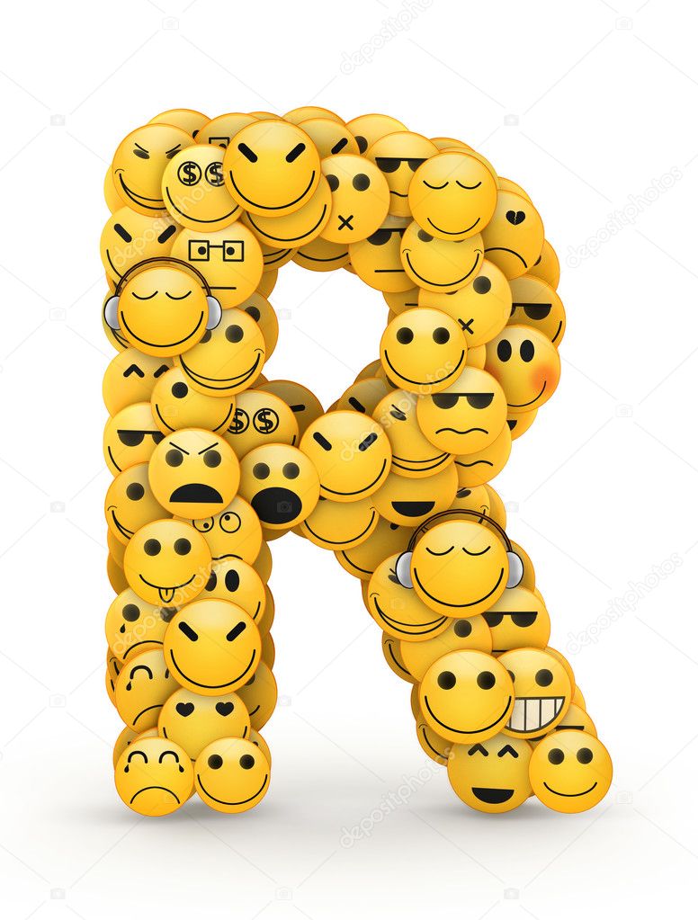 Emoticons alfabet r — Stockfoto #29994455