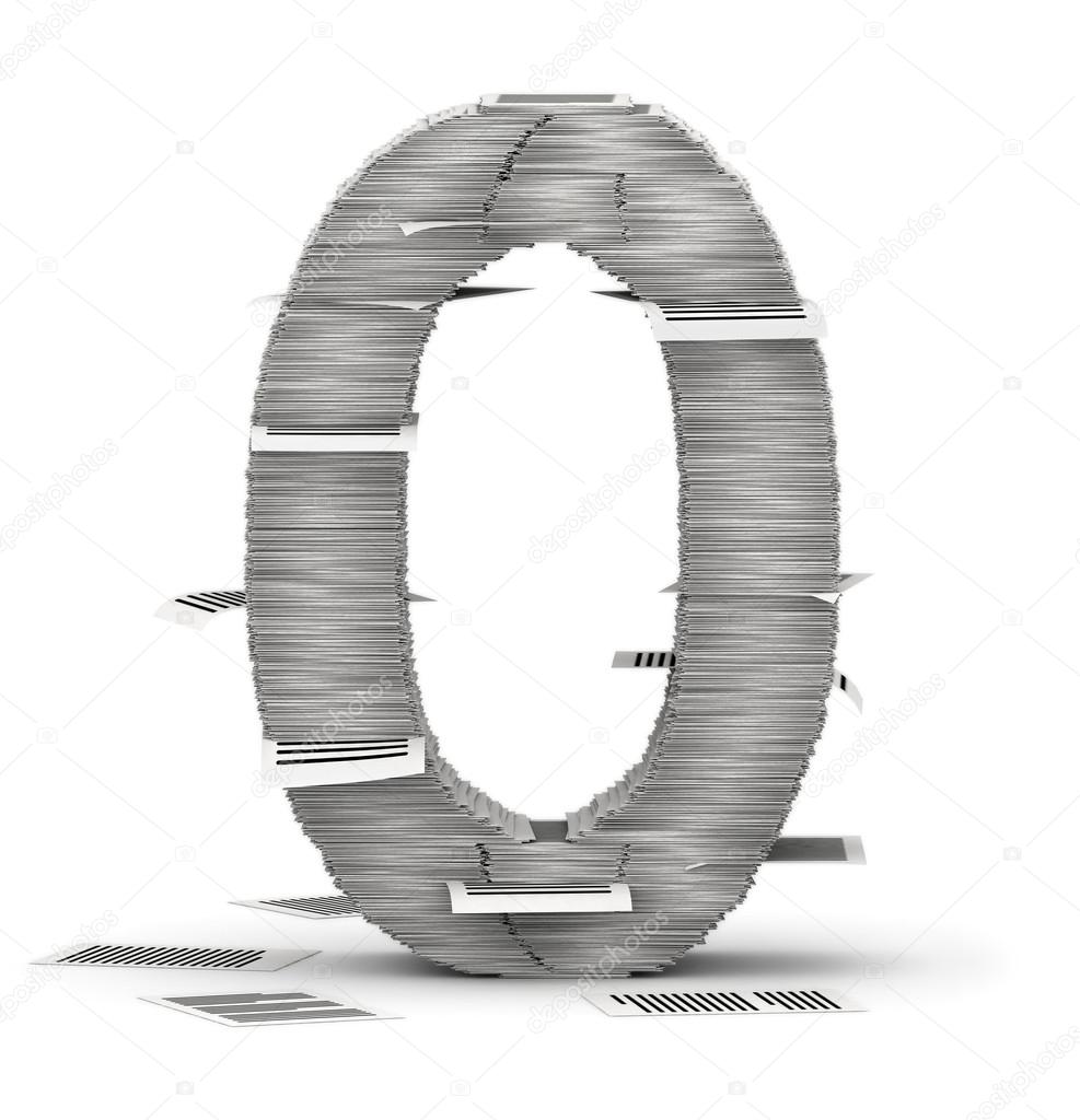 Number 0, pages paper stacks font — Stock Photo © iunewind #35581413