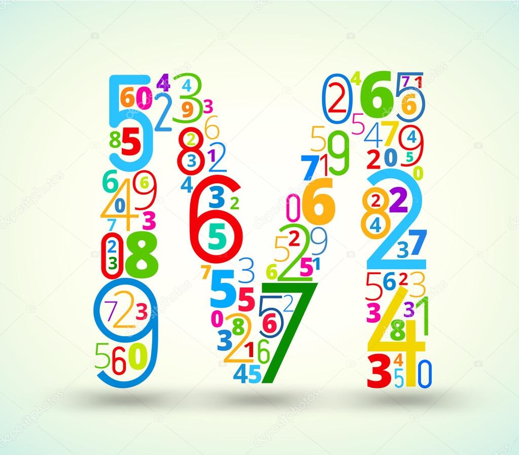 Letter M, colored vector font from numbers — Stock Vector © iunewind ...