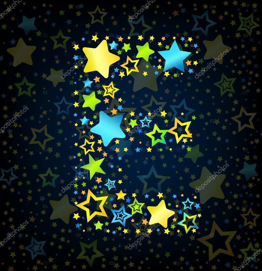 Letter E cartoon star colored Stock Vector Image by ©iunewind #37760545