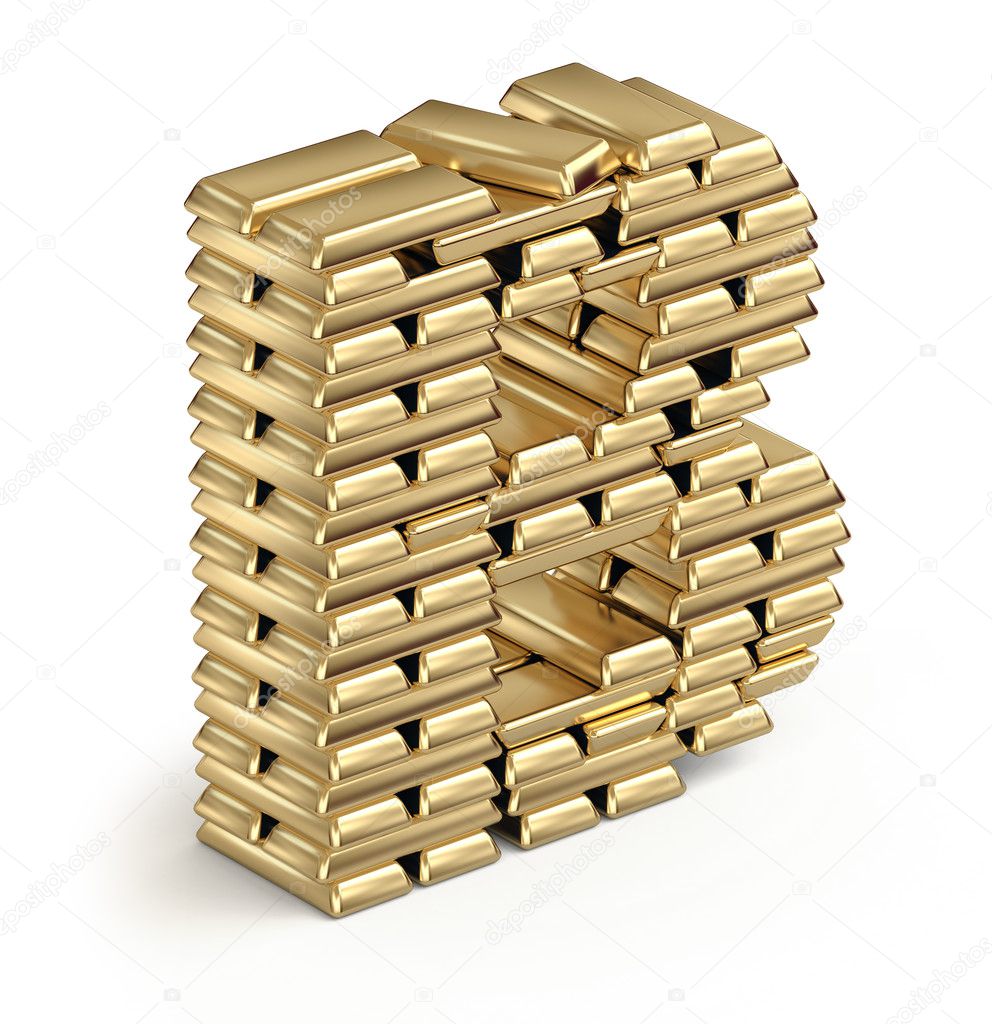 Letter B from gold bars — Stock Photo © iunewind #38217743