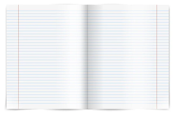 Exercise book paper page with lines — Stock Vector © iunewind #43433765