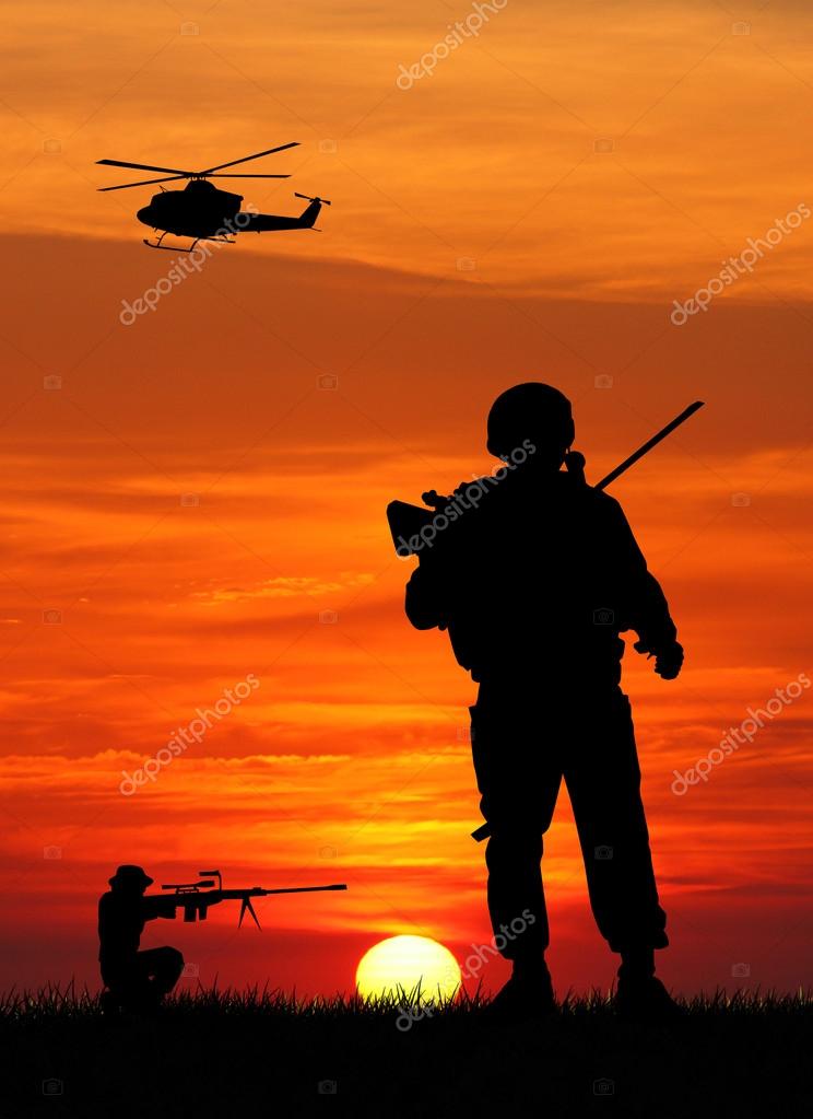 Soldiers at sunset Stock Photo by ©adrenalina 15252113