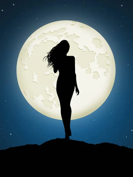 Girl by moonlight Stock Photos, Royalty Free Girl by moonlight Images ...