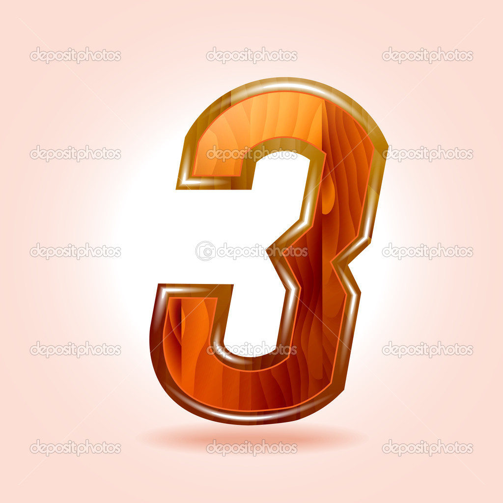 Figure three, wooden, 3. Vector Stock Vector Image by ©assistant #36785433