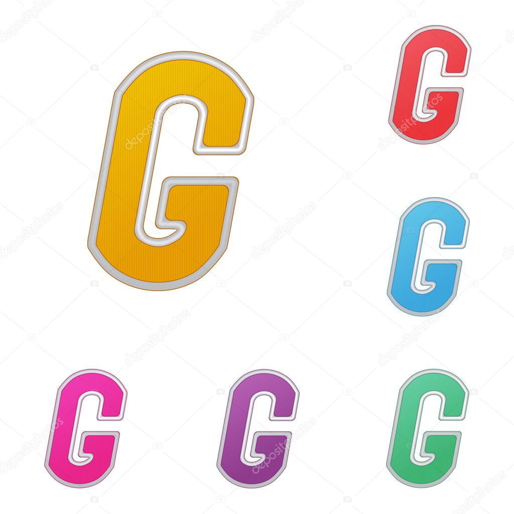 Letter G, set of colour variants, on a white background. Vector Stock ...