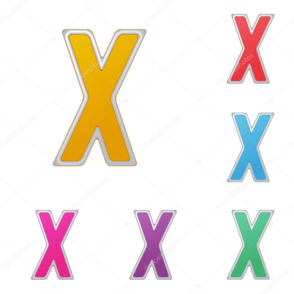 Letter X, set of colour variants, on a white background. Vector Stock ...