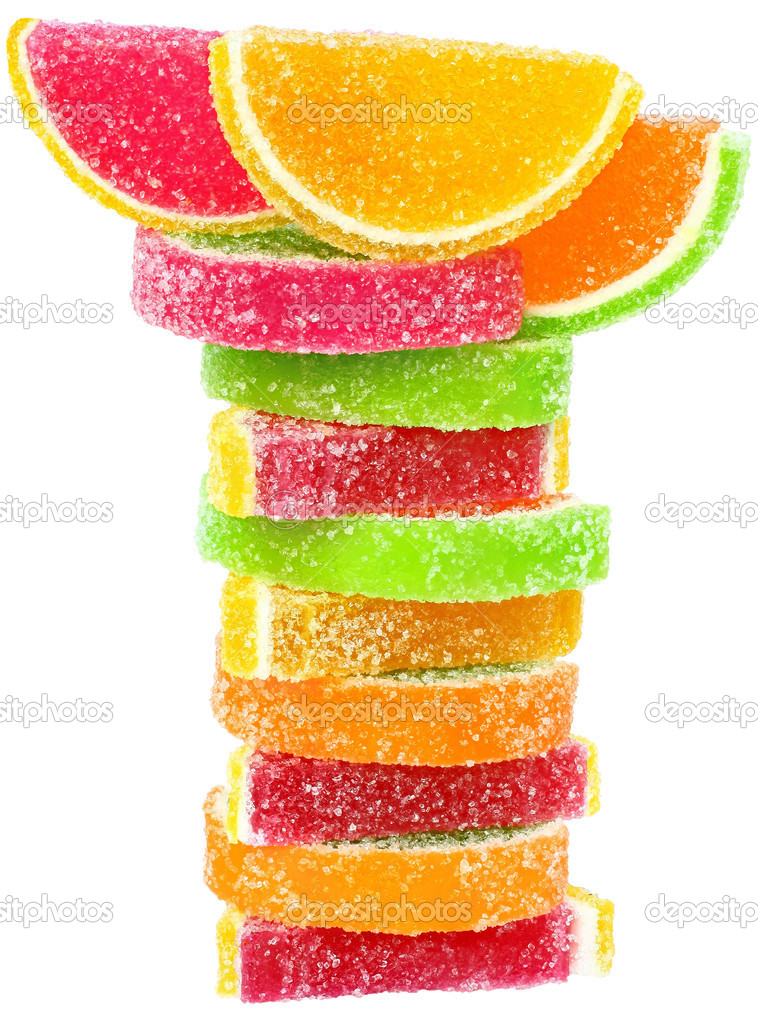 Candy tower isolated on white background — Stock Photo © LuGrish #12746925