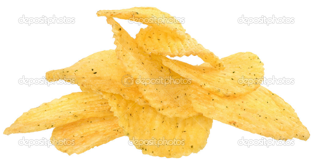 Stack potato chips isolated. Stock Photo by ©LuGrish 12746969