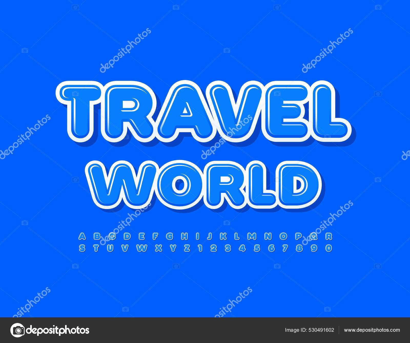 Vector Creativo Sign Travel World Modern Glossy Font Letras Números ...