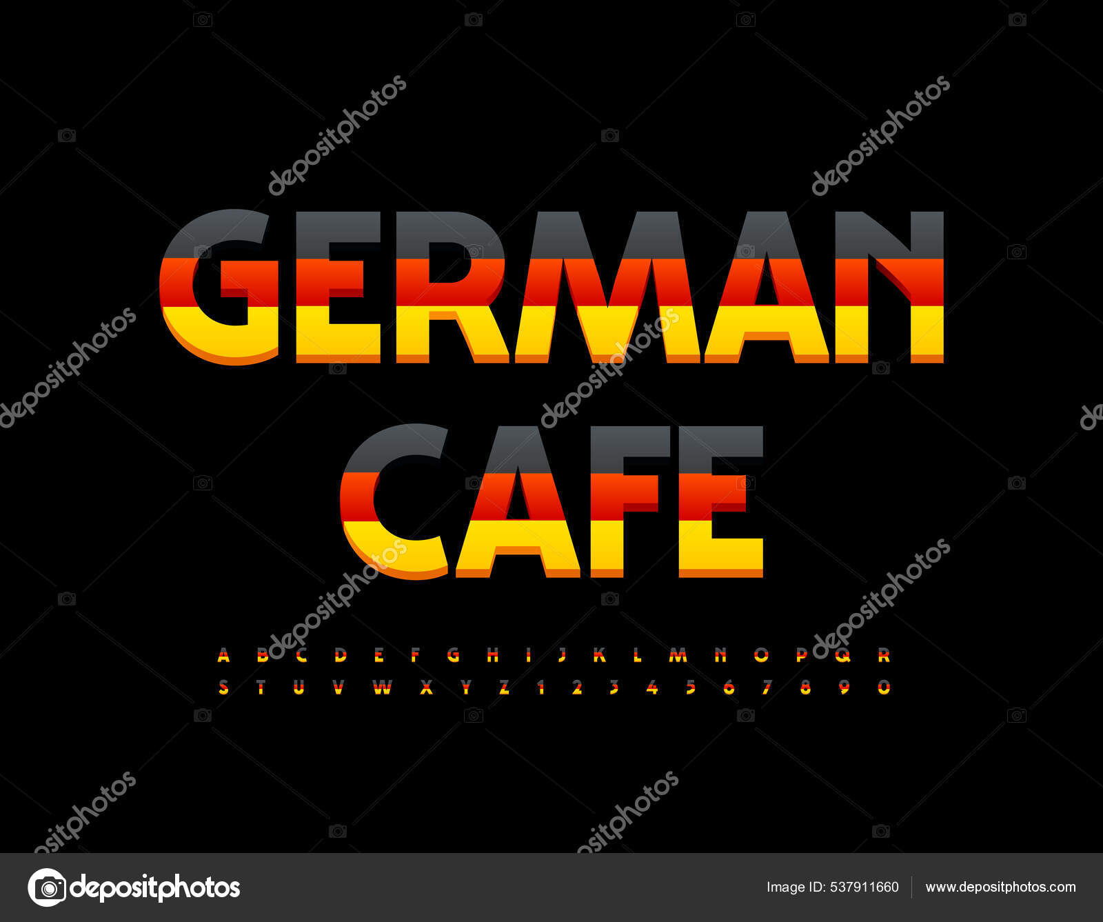 Vector Bright Banner German Cafe National Colored Font Modern Set Stock ...