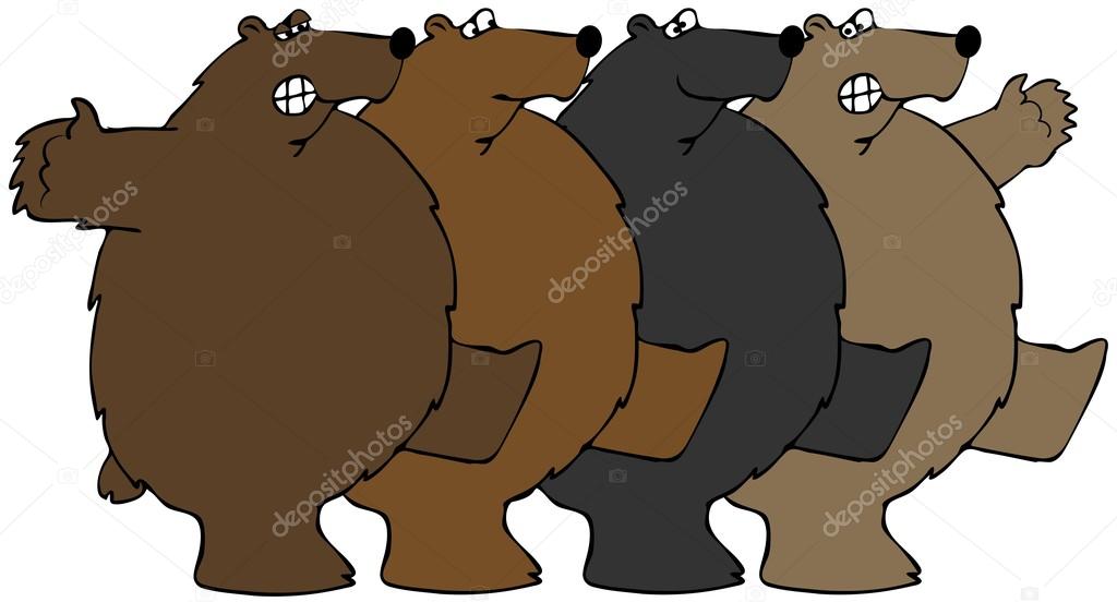 Bears dancing the Can-can Stock Illustration by ©caraman #17151547