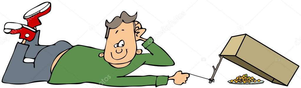 Boy with a box trap — Stock Photo © caraman #37939347