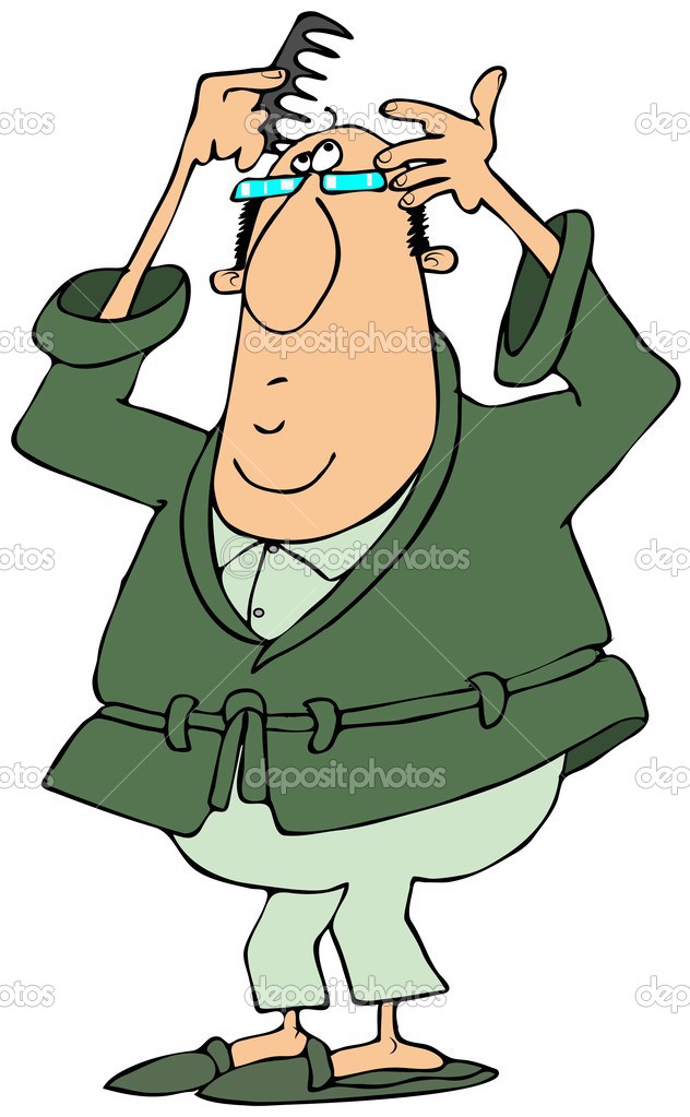 Man combing his hair Stock Illustration by ©caraman #43619543