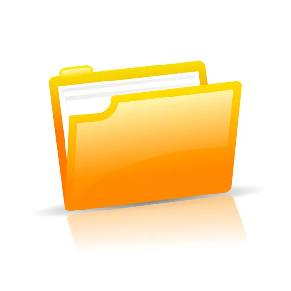 Orange file folder icon — Stock Vector © polesovsky #16039051