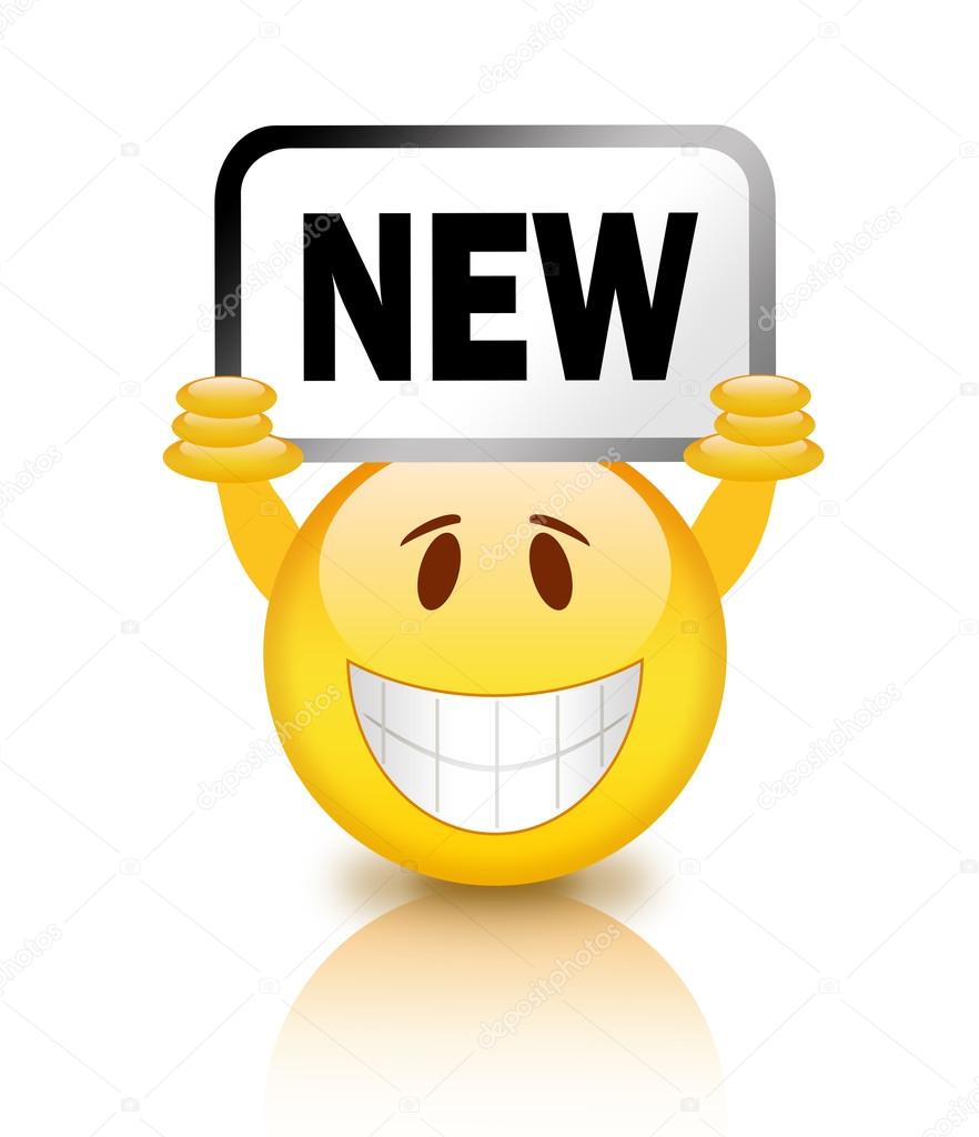 Smiley with new placard Stock Illustration by ©Arcady #19696585