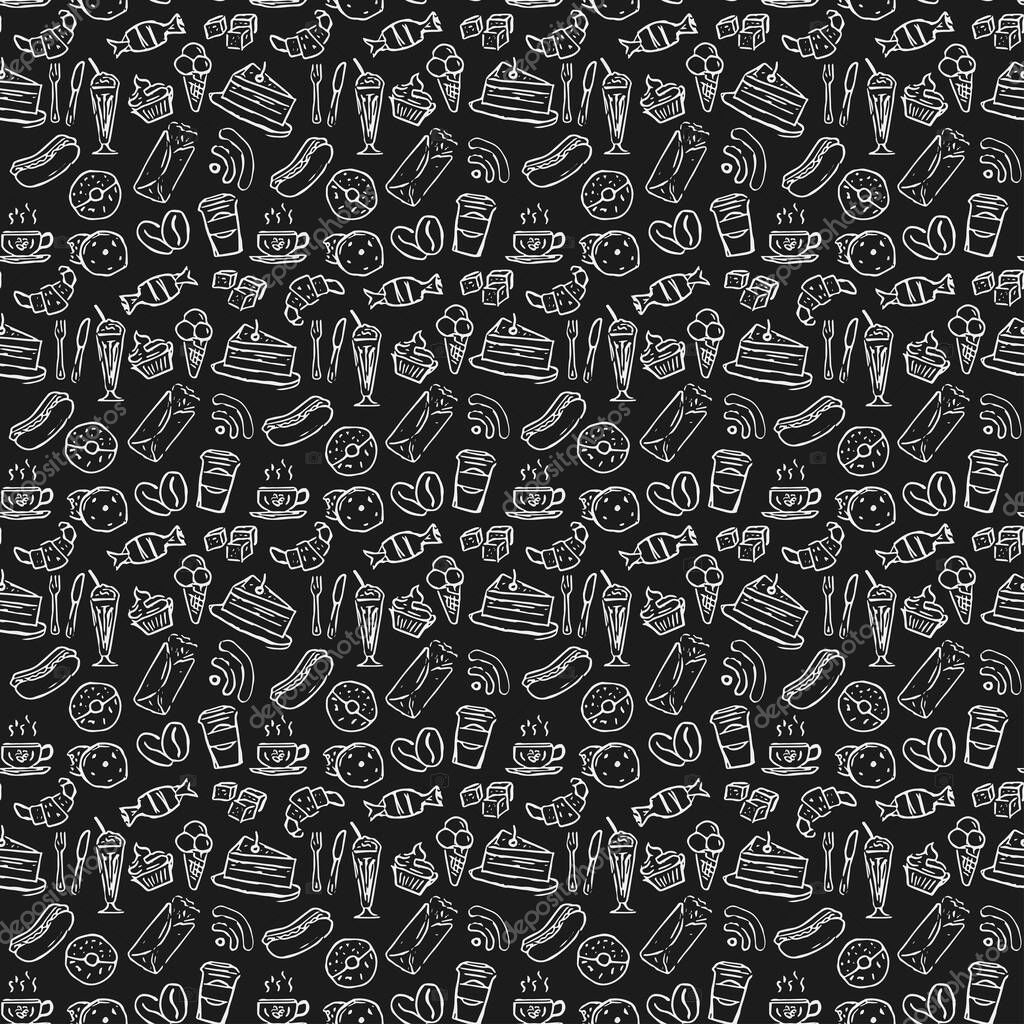 Sin costura café vector pattern.Seamless café tienda vector patter ...