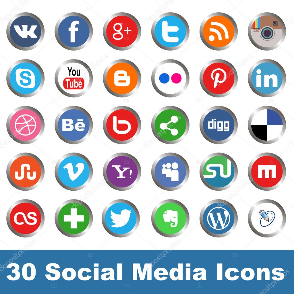Social media stock icons - miloshoe