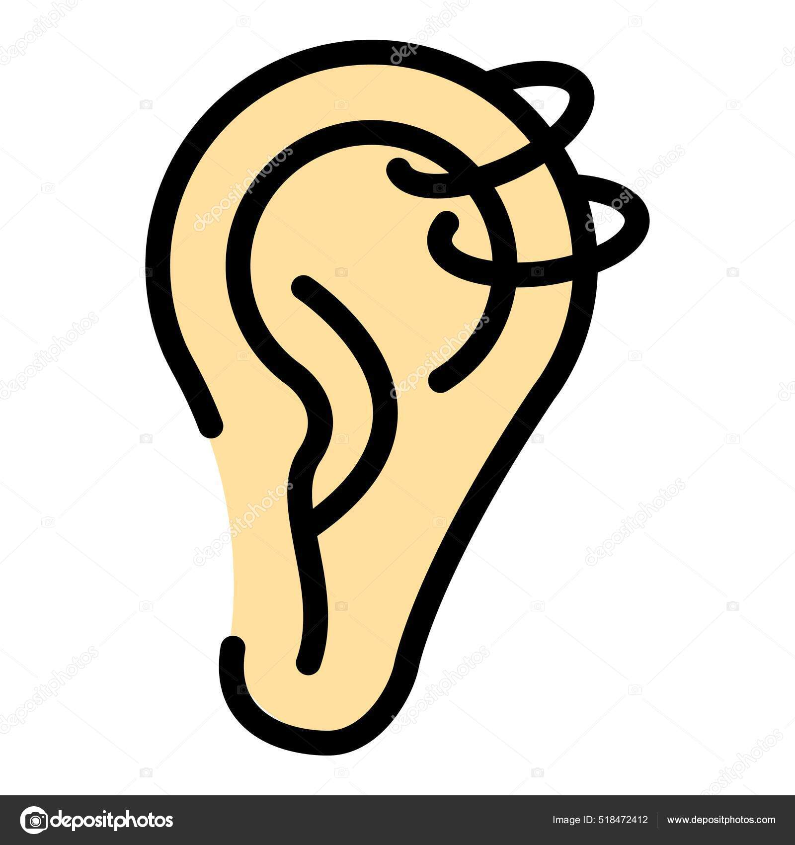 Shape ear piercing icon color outline vector Stock Vector Image by ...