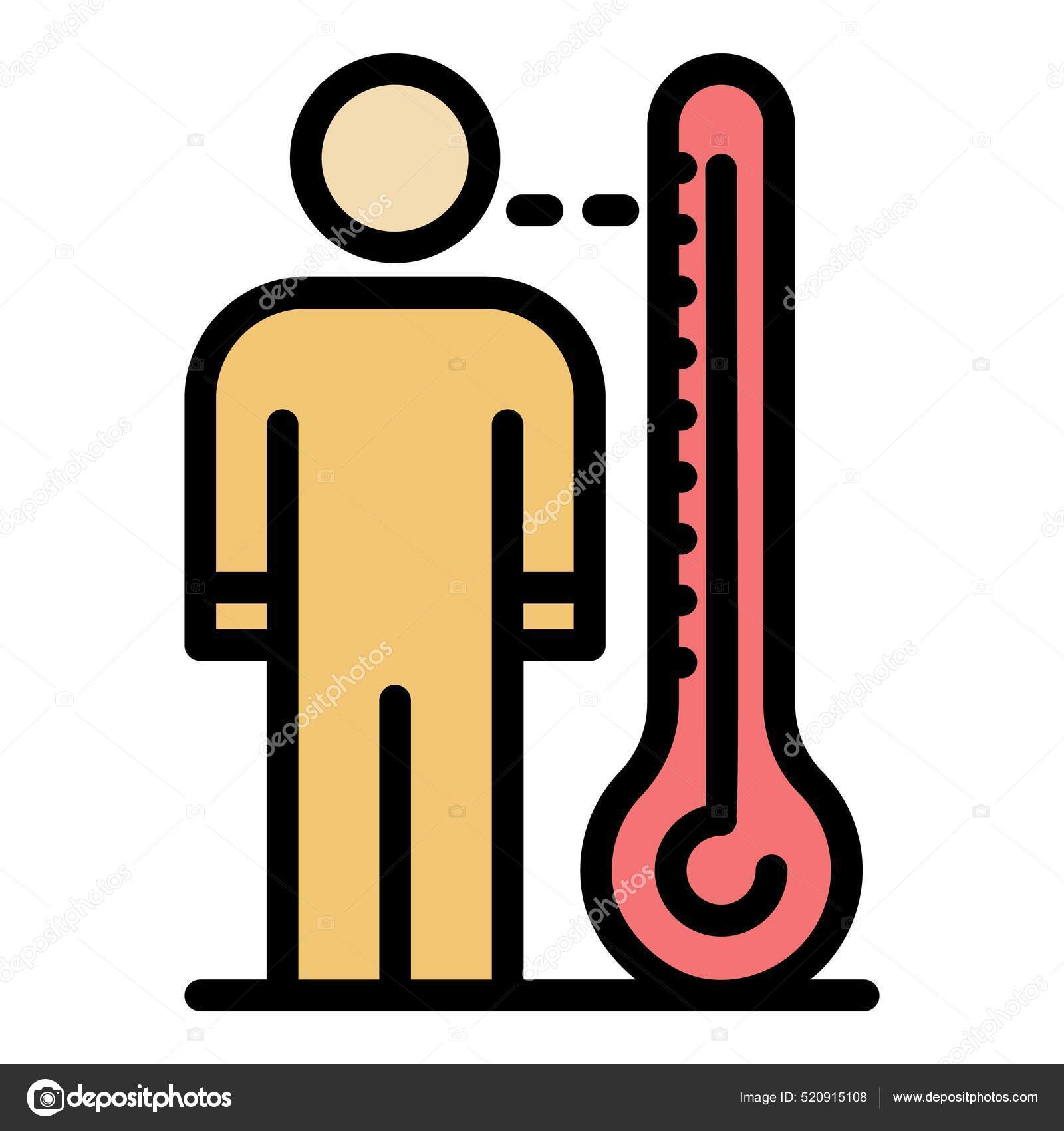 Measure body temperature icon color outline vector Stock Vector by ...