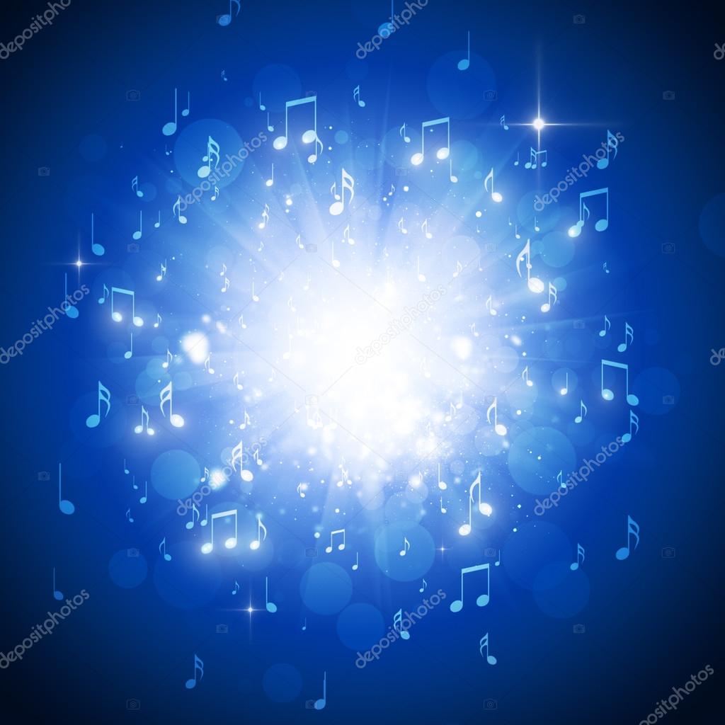 Music Note Background Blue Soft Blue Background Some Music Notes Stock