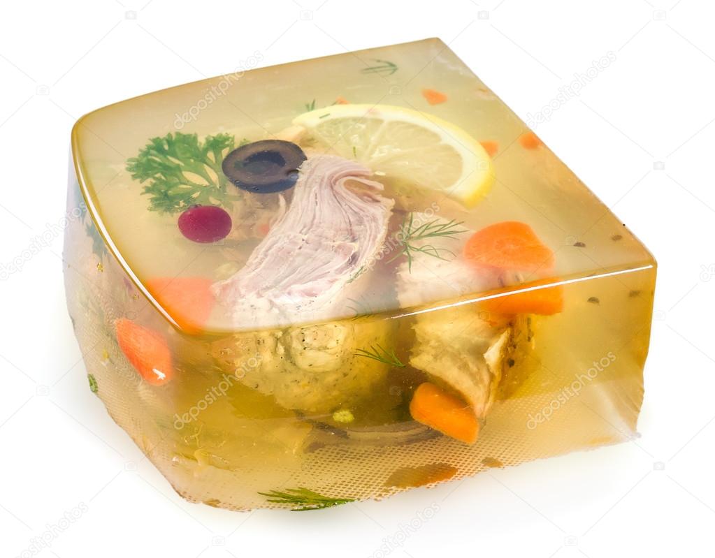 Jellied meat isolated on white background — Stock Photo © utima #39601273