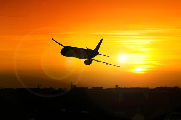 Sunset and airplane — Stock Photo © marchcattle #2834106
