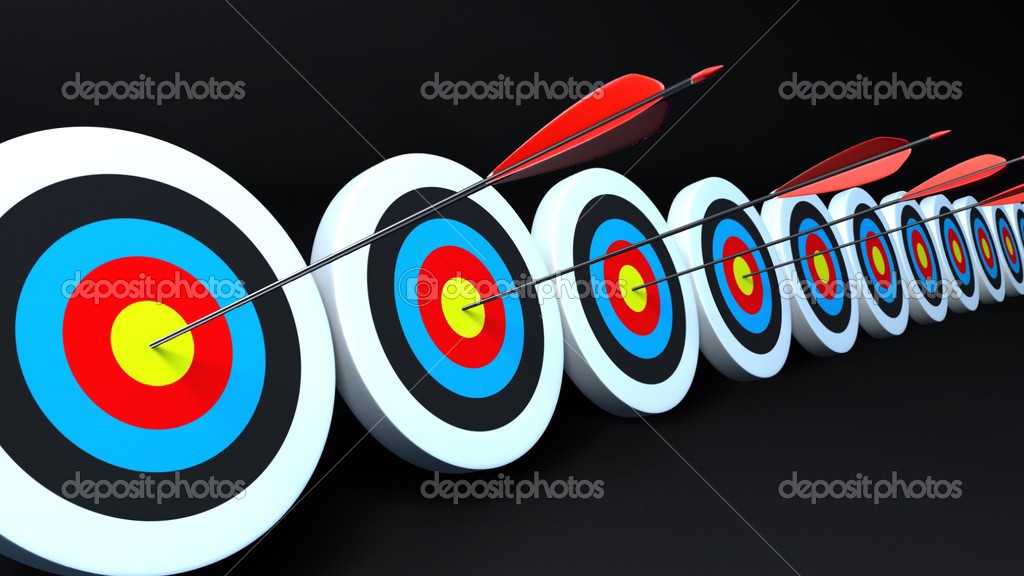 Color targets and arrows black — Stock Photo © realcg #27824761