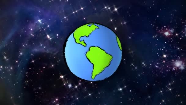 Cartoon earth spinning — Stock Video © realcg #29173431