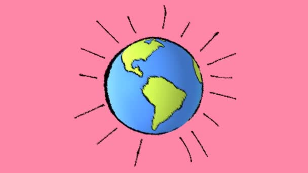 Cartoon earth spinning — Stock Video © realcg #29174007