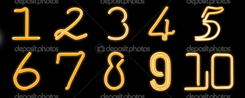 Number one to ten countdown orange — Stock Photo © realcg #35099491