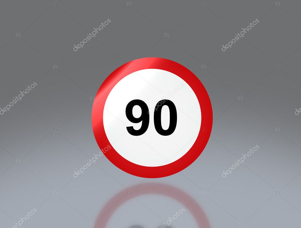 Road sign Speed limit 90 — Stock Photo © realcg #49106765