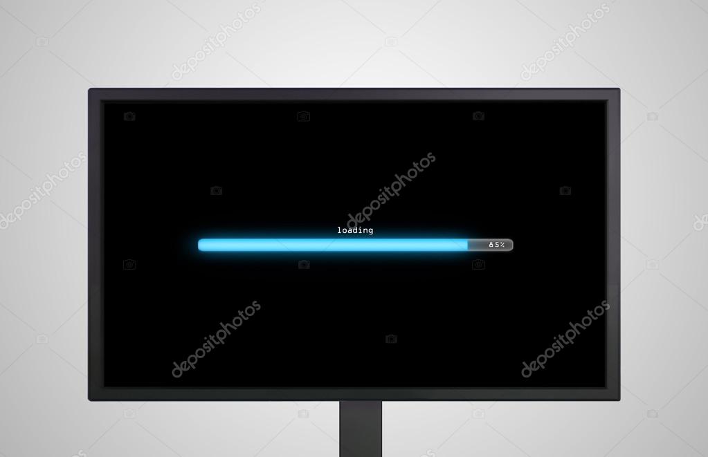 Desktop Monitor display with loading bar — Stock Photo © realcg #49609159
