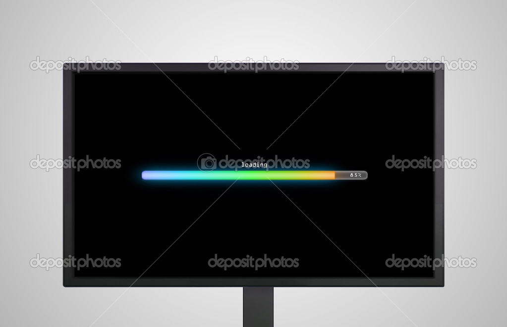 Desktop Monitor display with loading color bar Stock Photo by ©realcg ...