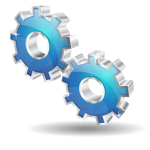 3d blue and black cogs — Stock Vector © cidepix #3881674